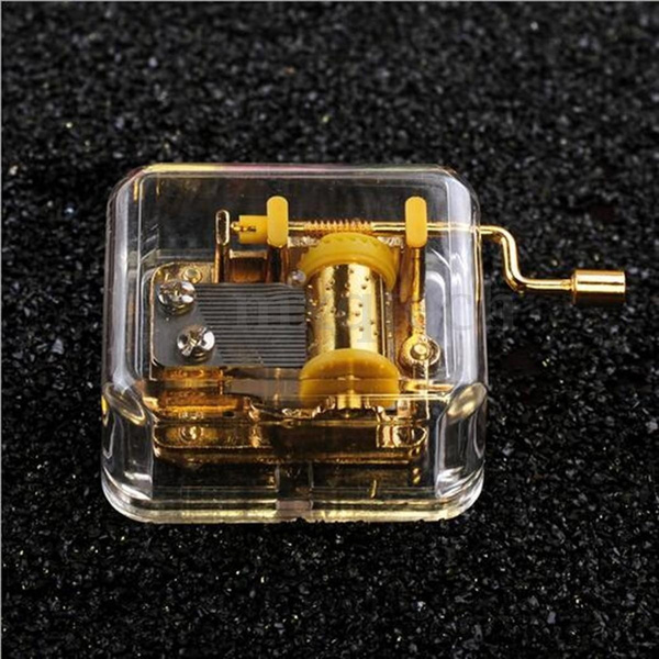 MA Classic Delicate Acrylic Case Mechanical Windup Clockwork Movement ...