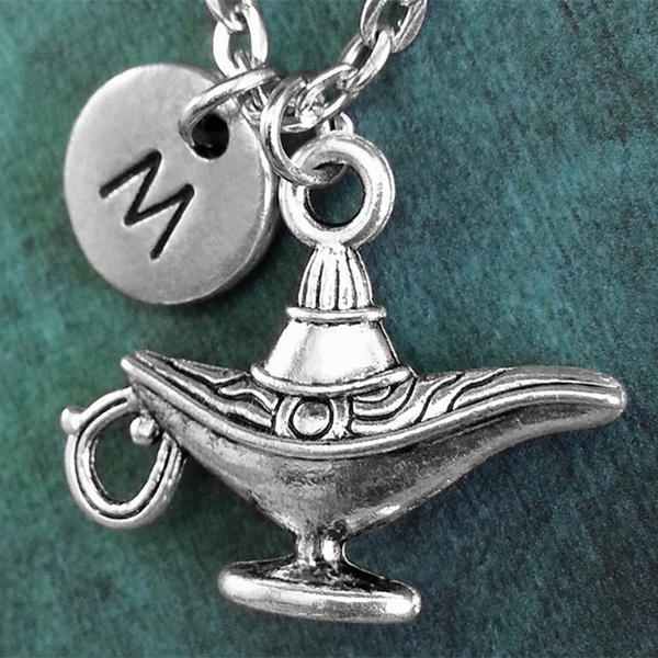 Personalized Genie Lamp Necklace, Personalized Jewelry, Genie Lamp ...
