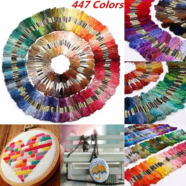 New 447 Colors Cross Stitch Thread Pattern Kit Chart Embroidery Floss ...