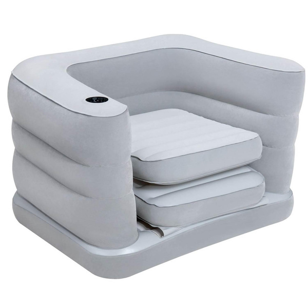 Bestway Multi-Max II Inflatable Folding Air Chair and Bed Combo, Gray ...