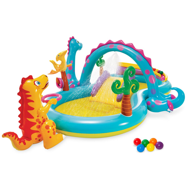 Intex 11ft x 7.5ft x 44in Dinoland Play Center Kiddie Inflatable ...