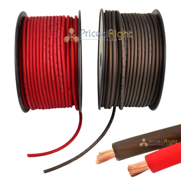 20' Super Flexible 8 Gauge Power & Ground Wire / Cable 10' Red 10 ft ...