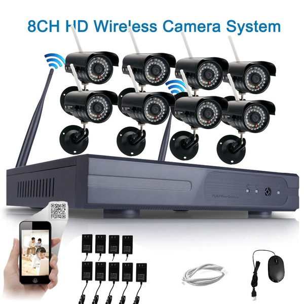 4pcs / 8pcs HD 720P WIFI Wireless IP Camera System 8CH NVR Outdoor ...