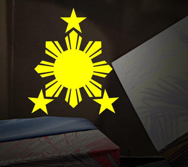 Philippines Flag Sticker Decal Yellow Sun and Stars Vinyl | Wish