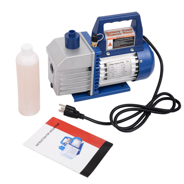 Single Stage 1/3HP 4CFM Rotary Vane Deep Vacuum Pump HVAC AC Air Tool ...