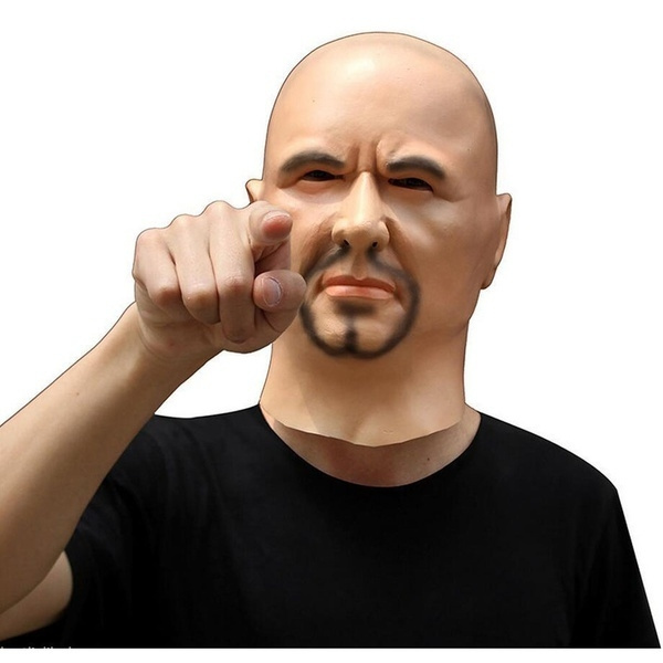 Realistic Latex Mask Black Male Man Disguise Goatee Beard Full Head ...