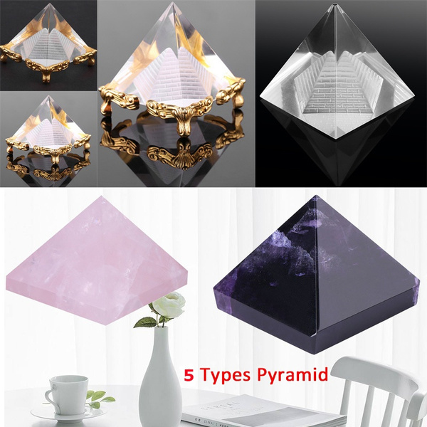 Small Egypt Crystal Pyramid Ornament Home Decor Energy Healing Feng ...