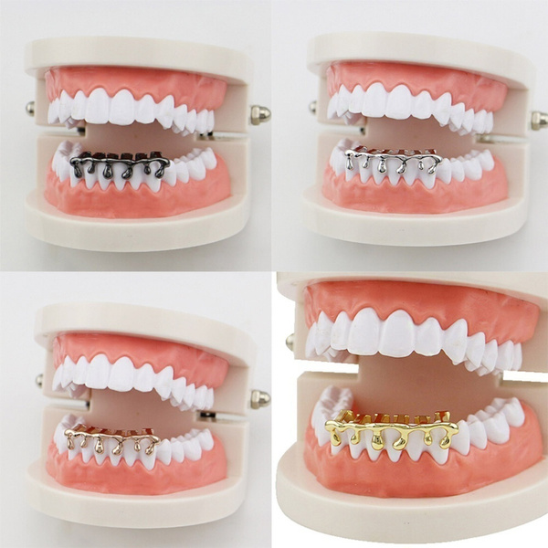 Top Quality Custom Fit 14k Gold Plated Hip Hop Teeth Drip Grillz Caps ...