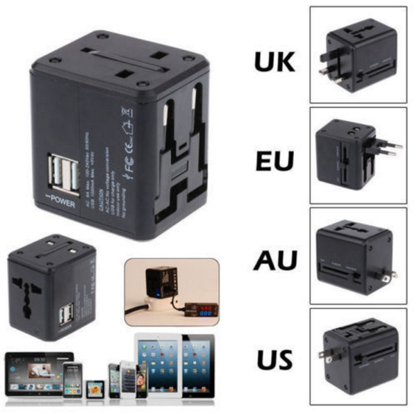 EU AU UK US To Universal World Travel AC Power Plug Convertor Adapter w ...