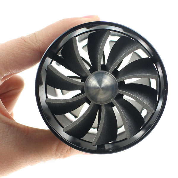 Dual Fan Air Intake Supercharger Turbo Turbine Fuel Gas Saver Fan Black ...