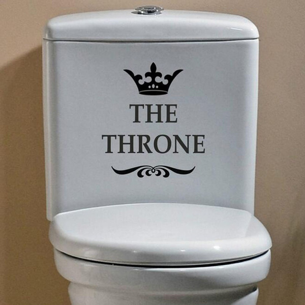 Eco-friendly Vinyl Toilet Sticker The Throne Closetool Decal Art Home ...