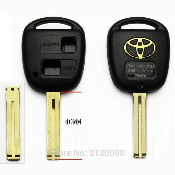 40mm Uncut Blank Remote Key Shell For Toyota Land Cruiser Prado Corolla ...
