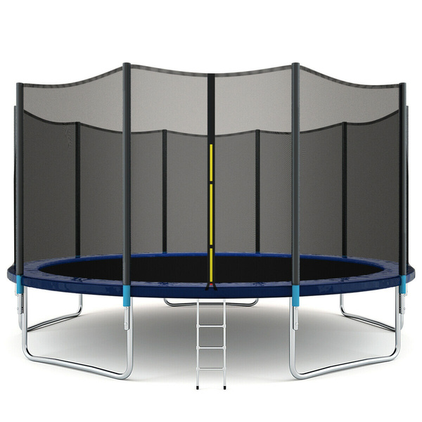 15 FT Trampoline Combo Bounce Jump Safety Enclosure Net W/Spring Pad ...