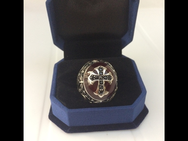 Men Stainless Steel Vintage Ruby Cross Ring Jewelry | Wish