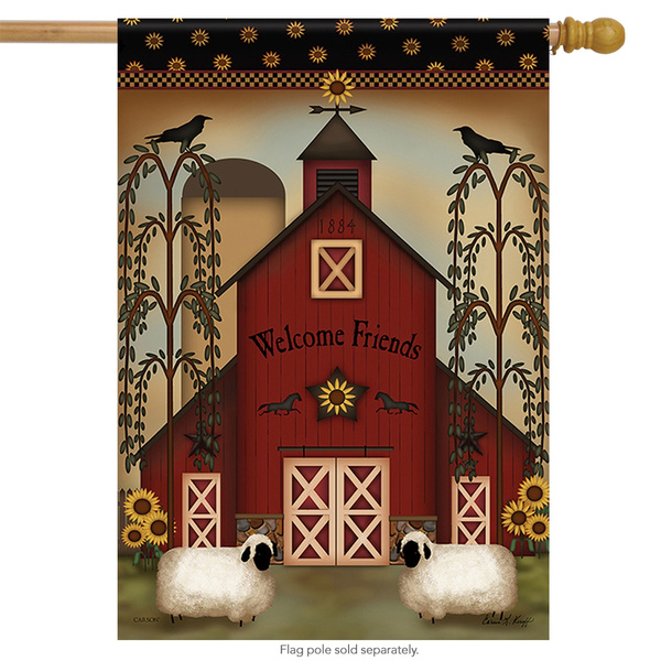 Welcome Barn Primitive House Flag | Wish