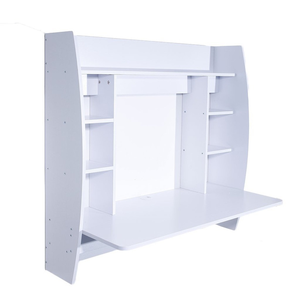 Wall Mounted Floating Desk with Storage Computer Desk | Wish