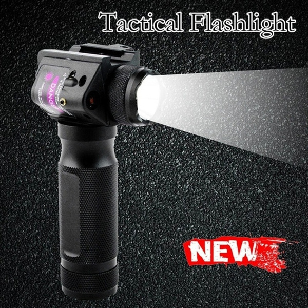 Combo Vertical Foregrip LED Flashlight & Red Laser Sight Fit Picatinny ...