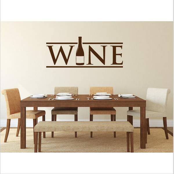 Wine Bottle Wall Stickers For Kitchen Wall Poster Restaurant Dining ...