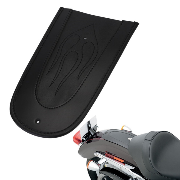 Motorcycle Black PU Leather Flame Mustang Rear Fender Bib Solo Seat For ...
