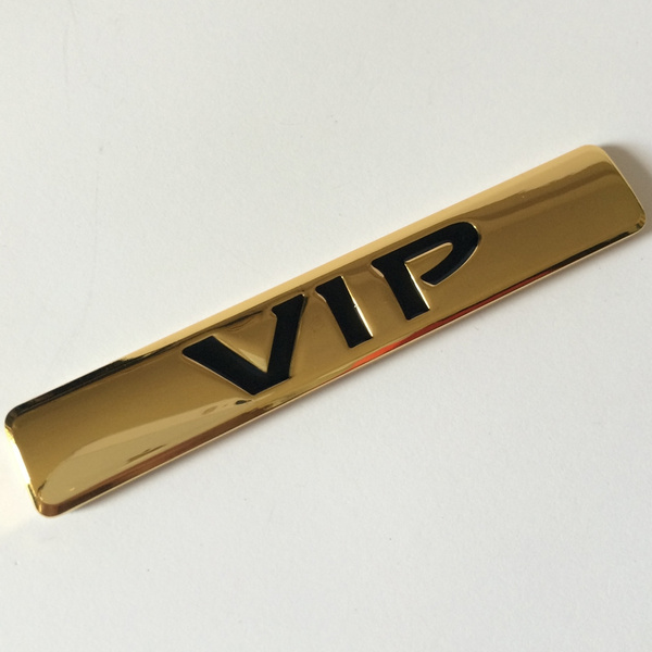 3D Metal Luxury Car Auto Tailgate VIP Badge Chrome Gold Logo Emblem ...