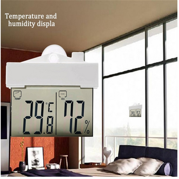 Indoor Digital Window Thermometer Hydrometer Outdoor Weather Station ...