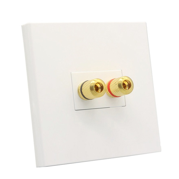 Audio Speaker Wall Panel Terminals Banana Plug White Color Sound Hifi ...