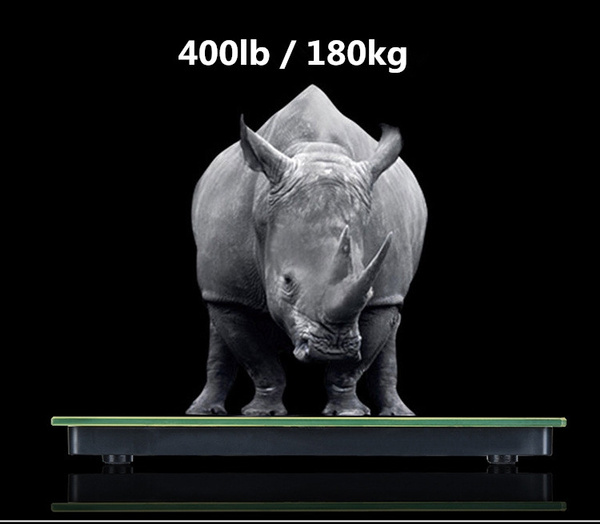 400lb / 180kg Electronic Bathroom Scale with Tempered Glass Balance ...