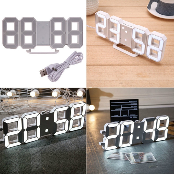 Modern Design Digital LED Table Night Wall Clock Watch 24/12-Hour ...