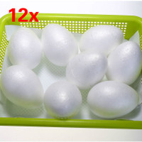 12PCS 9cm/3.55inch Foam Egg Shape Ball Used White Styrofoam Making ...