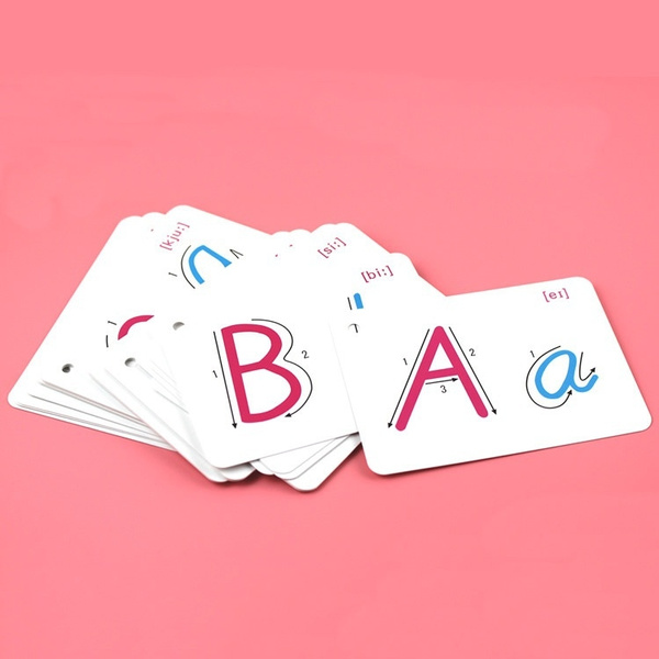 26 letters learning card standard handwritten English alphabet children ...