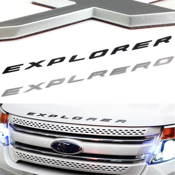 3D Letters Sticker Hood Emblem Logo Stickers Car Styling Black Silver ...