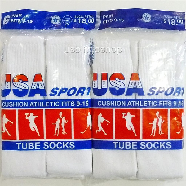 12 Pairs New White Mens Cotton Athletic Sports Crew Tube Socks 9-15 | Wish