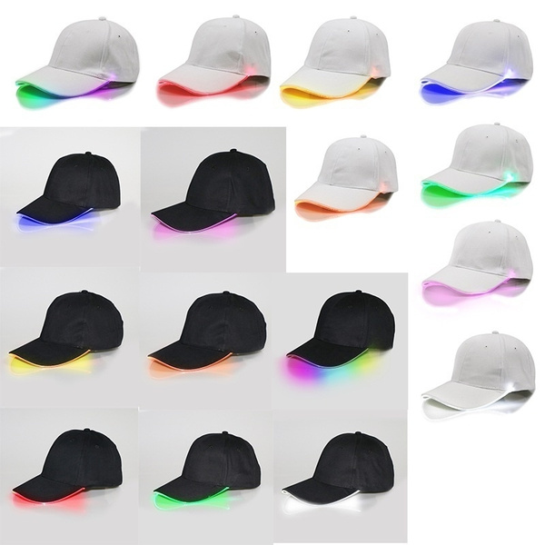 Fashion Glow in Dark Light Up LED Hat Baseball Caps Luminous Holiday ...