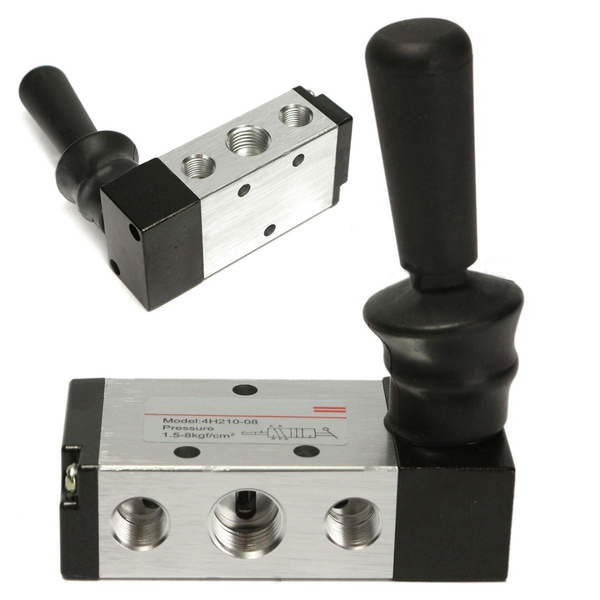 5 Port 2 Position 1/4" PT Hand Pull Lever Operated Pneumatic Air Valve ...