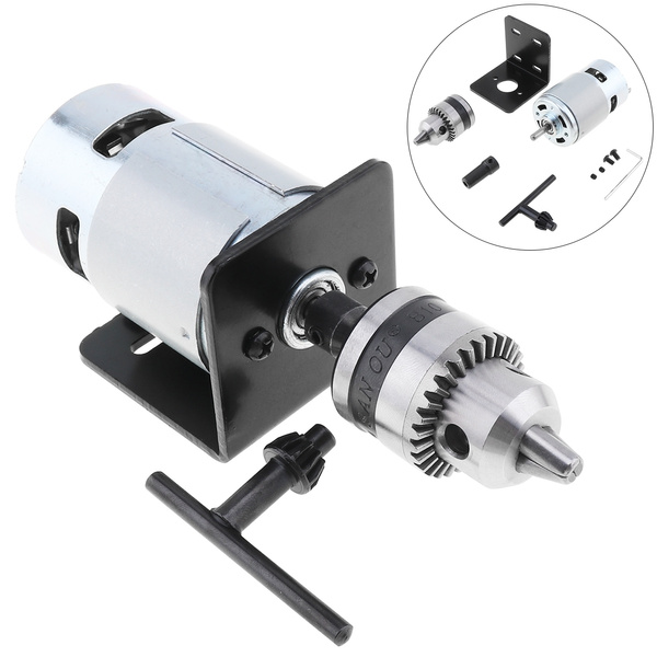 DC 12-24V 775 Lathe Press Motor with B10 Drill Chuck and Mounting ...