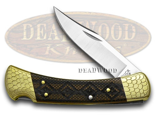 Buck 110 Wood Timber Rattler 1/100 Folding Hunter Custom Pocket Knife ...