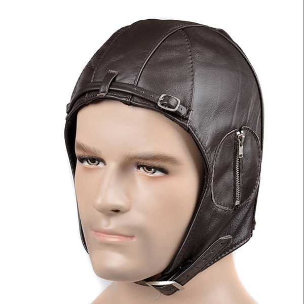 Winter Man Genuine Leather Fur Pilot Flight Caps Male Black/brown Hats ...