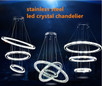 Modern lighting 3 ring Chandelier Hot Sale Led Crystal Chandelier Light ...