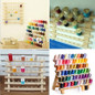 60 Spool Foldable Beech Wood Embroidery Sewing Thread Stand Holder ...