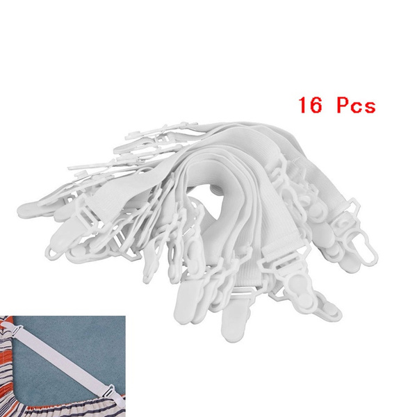 16 Pcs Bed Sheet Nylon Fasteners Clip Mattress Cover Elastic Grippers ...