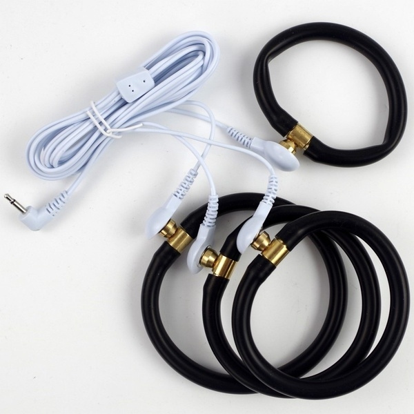 Electrical Stimulation Peniss Rings With 4 Head Wires Time Delay Rubber ...