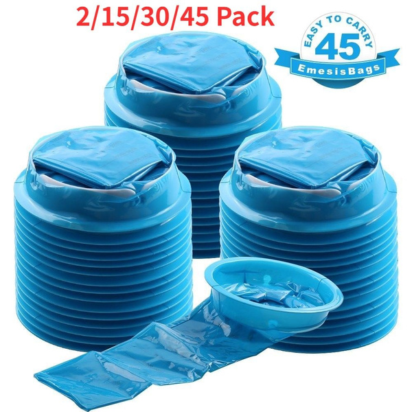 2/15/30/45 Pack 1000Ml Top Quality Blue Emesis Bags Blue Waste Disposal ...