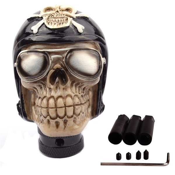 Black Pirate Skull Manual Automatic Gear Shift Knobs Car Styling Manual ...