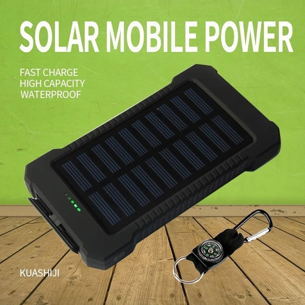 New Portable Waterproof Solar Power Bank Real 100000mah Dual-USB Solar ...
