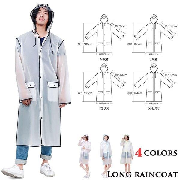 Transparent Raincoat Durable EVA fashion design Rain Poncho Cape hooded ...