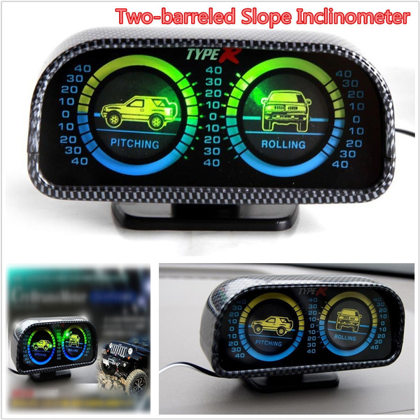 12V Car Two-barreled Backlight Inclinometer Tilt Slope Gauge Meter ...