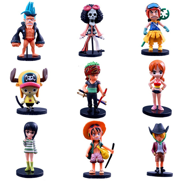 Anime One Piece Mini Luffy Roronoa Zoro Sanji Chopper Franky Nami PVC ...
