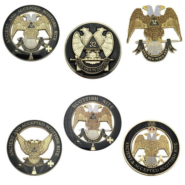 Mason 3" New Real Gold Plated Scottish Rite Masonic Car Decal Auto ...