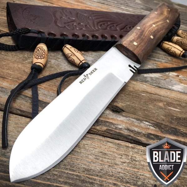 9" Mountain Man Western Style Fixed Blade Skinner Trade Patch Knife ...