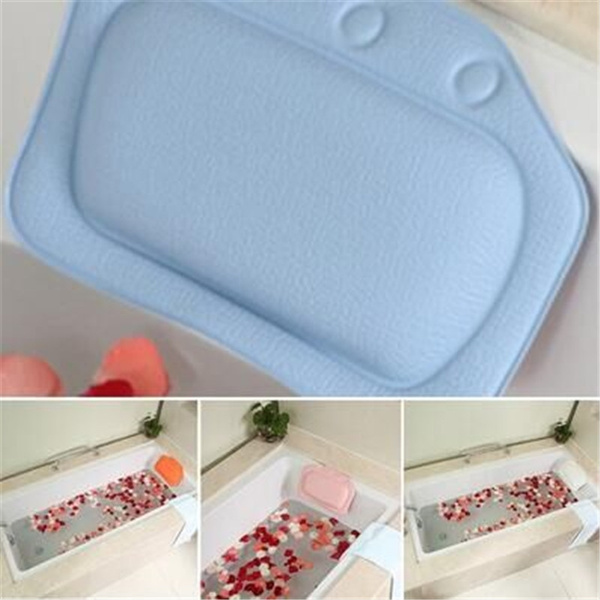 PVC Bathtub Pillow Headrest Waterproof Bath Bathroom Suction Cup Spa | Wish